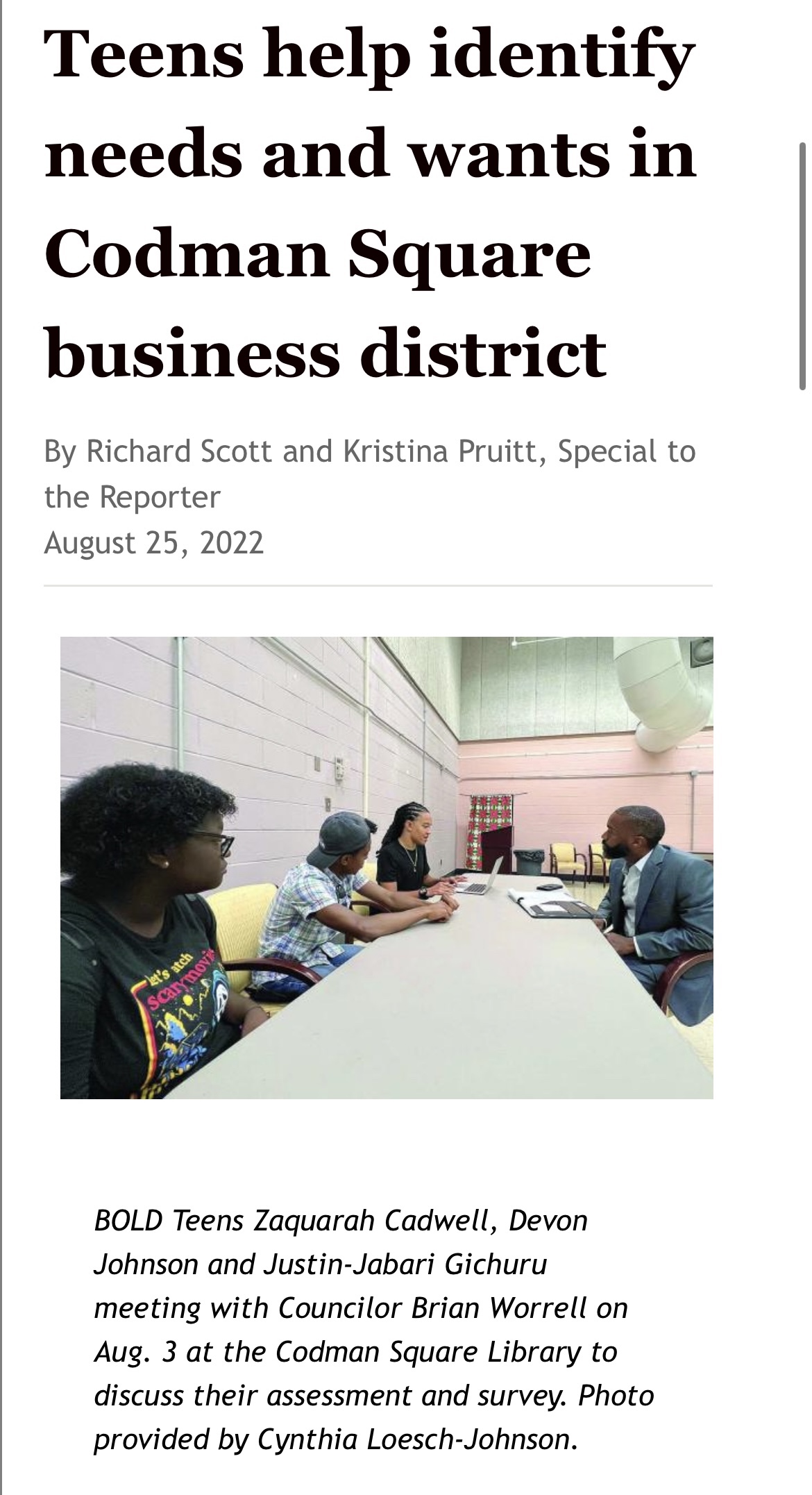 The BOLD Teens and the Codman Square Commercial District. – BOLD Teens